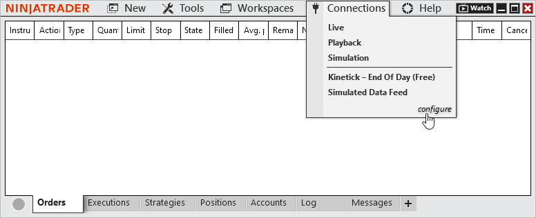 Connecting To Your Rithmic Data Connection