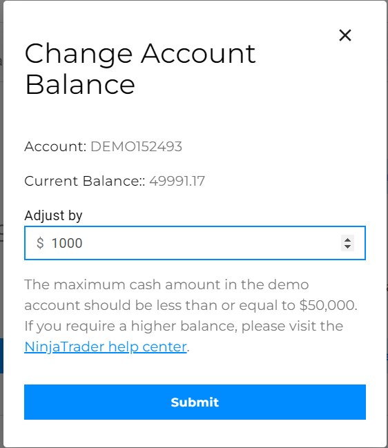 Adjusting Your Demo Account Balance