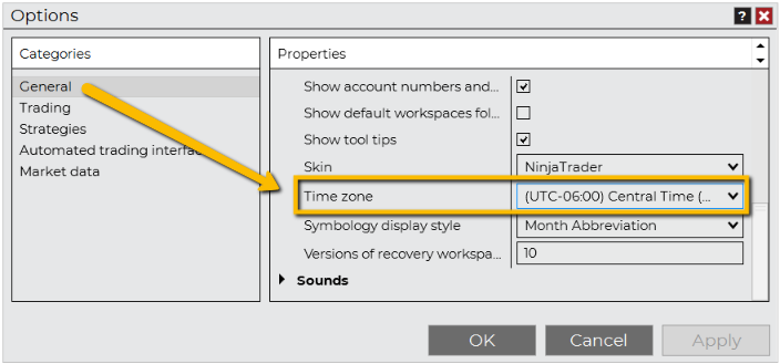 Changing Time Zone - NinjaTrader Desktop