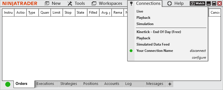 Connecting To Your Rithmic Data Connection