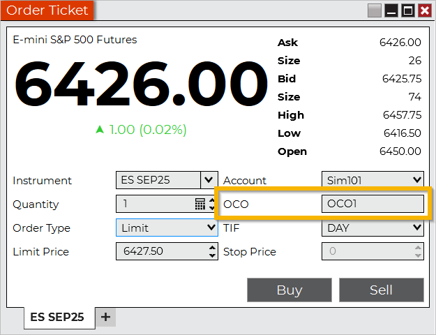 Manual OCO (One-Cancels-The-Other) Orders - NinjaTrader Desktop