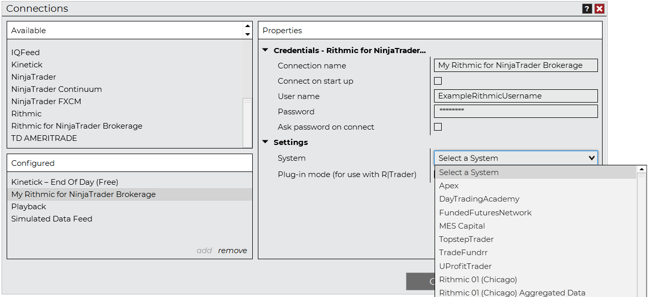 Rithmic Evaluation Service Connection Guide - NinjaTrader Desktop