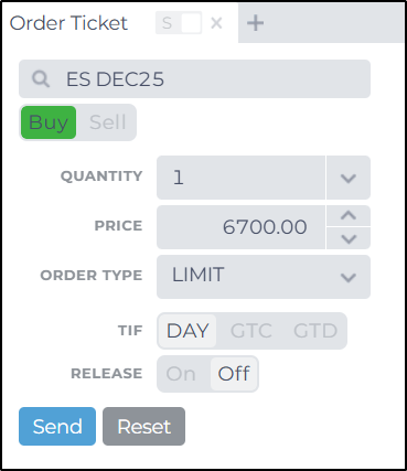 Order Ticket Module - NinjaTrader Web