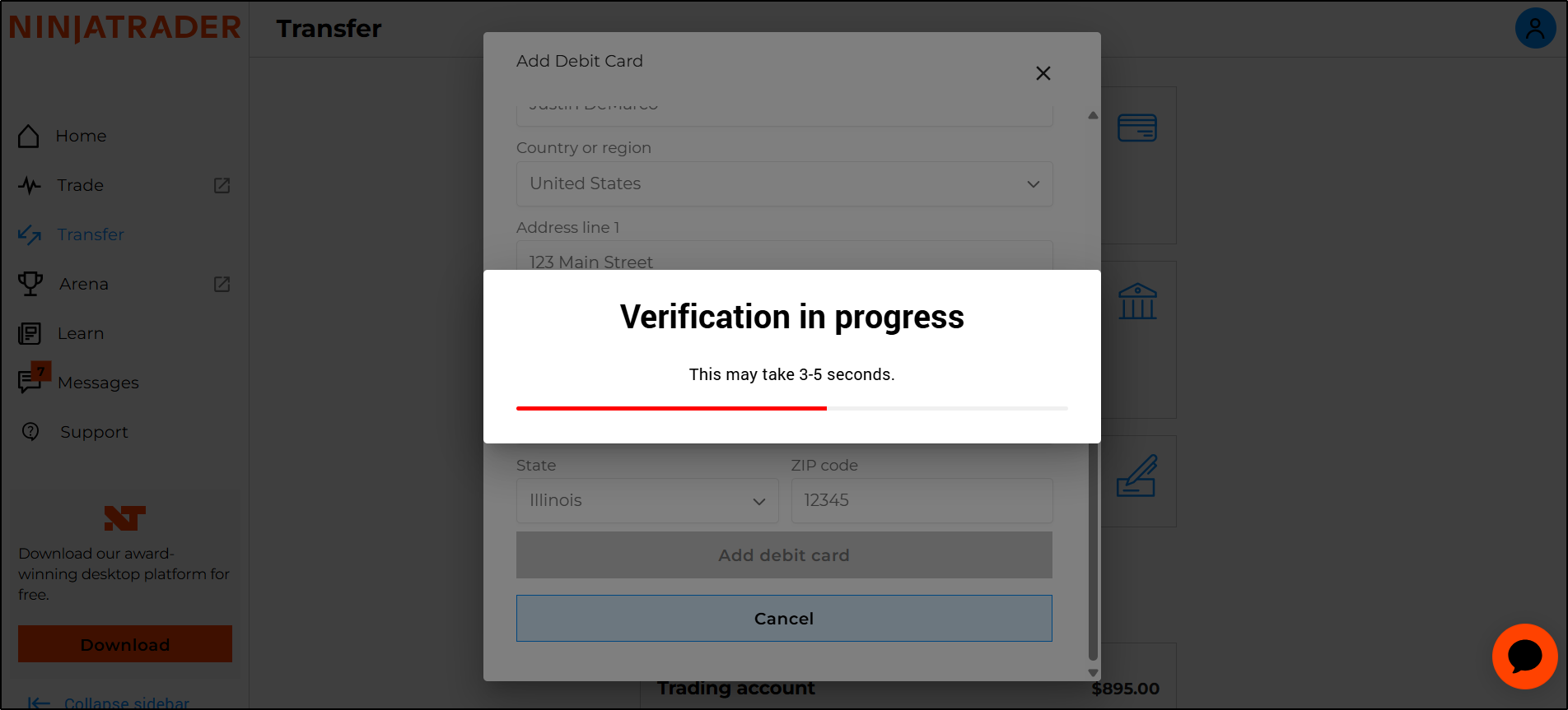 Depositing Funds by Debit Card