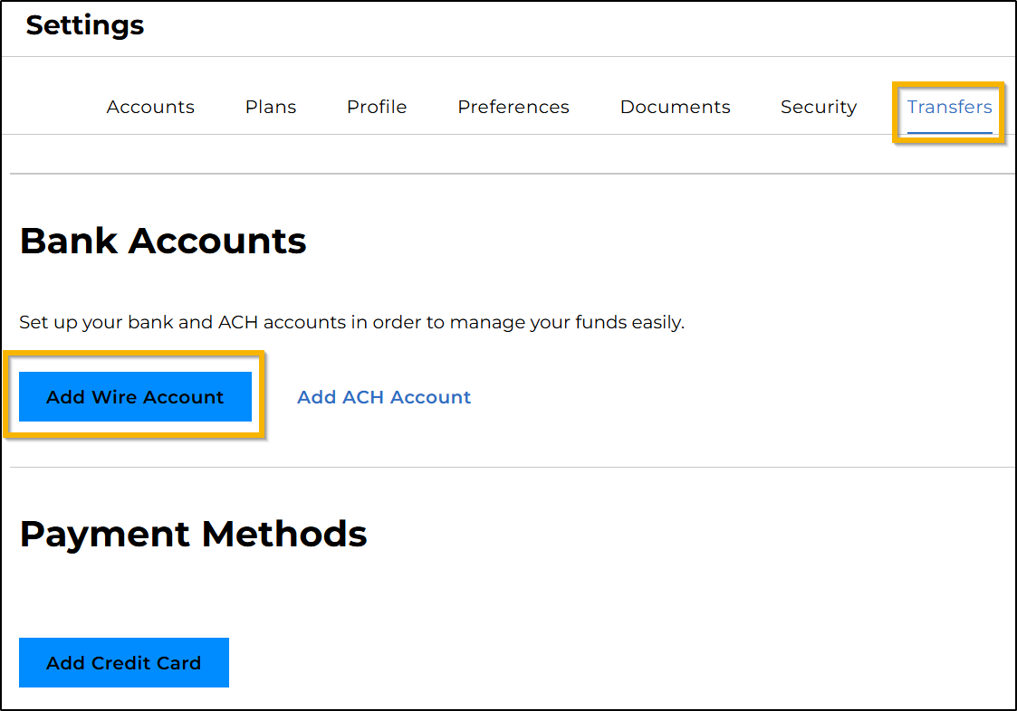 Withdrawing Funds by Wire Transfer